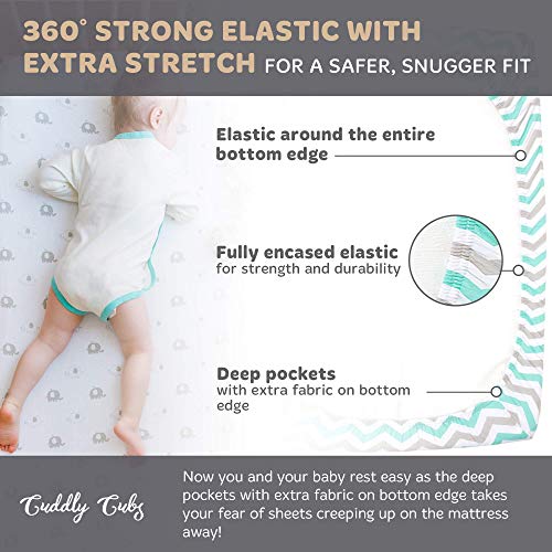 Cuddly Cubs Fitted Pack and Play Playard Sheets Compatible with Graco Pack n Play, 4Moms, Chicco, Guava Lotus and Other Playpen, Play Yards, Portable and Mini Cribs