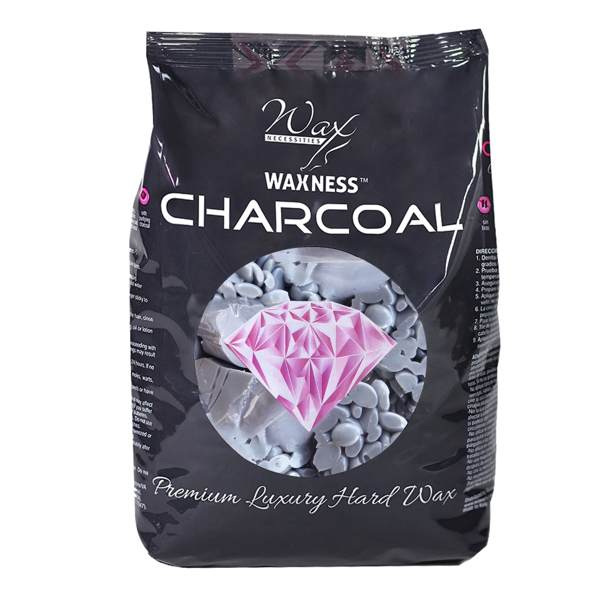 Waxness Wax Necessities Premium Luxury Polymer Blend Hard Wax Charcoal 1.1 Pound