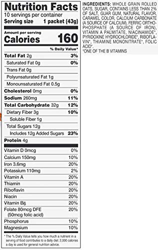 Amazon Brand - Happy Belly Instant Oatmeal, Maple & Brown Sugar, 1.51 Ounce (Pack of 10)