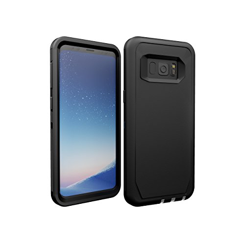 Galaxy S8 Case, ToughBox® [Armor Series] [Shockproof] [Black] for Samsung Galaxy S8 Case [with Holster & Belt Clip] [Fits OtterBox Defender Series Belt Clip]