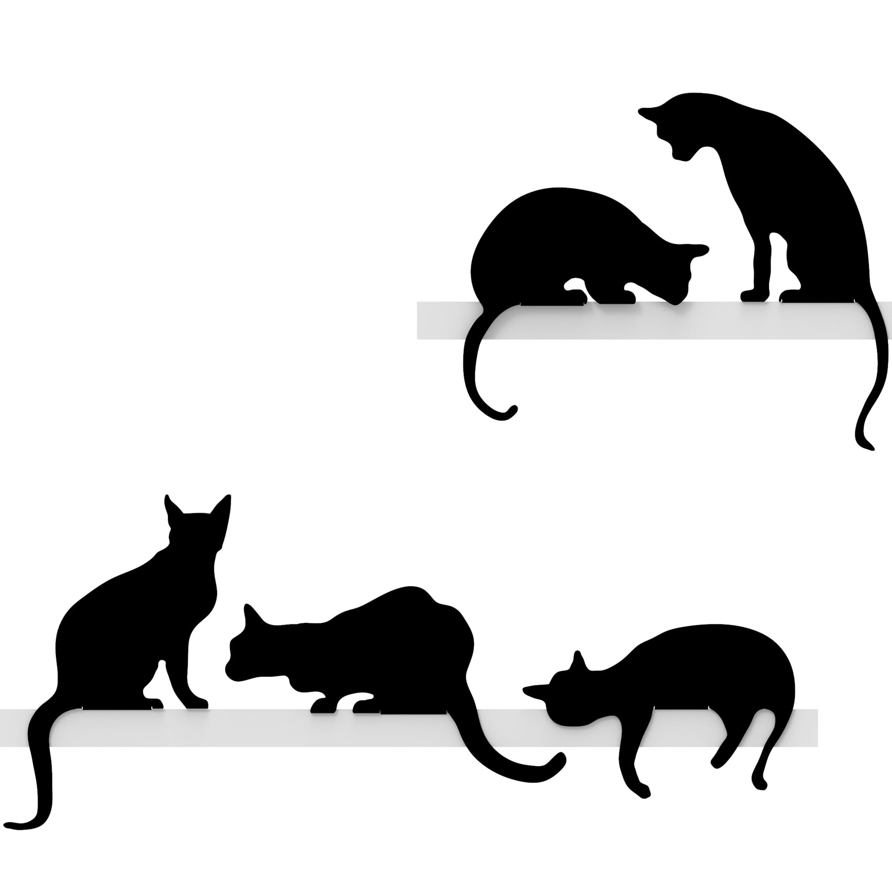 Artori Design Cat Figurine for Home Decorations and Living Room Decorations - Funny Cat Stuff for Cat Lovers - Metal Cat Decorations, Cat Statue for Shelf Decor - Oscar Black Cat Decor