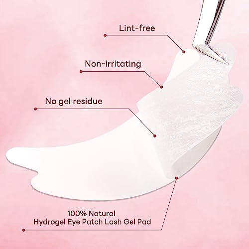 AuReve 50 Pairs under eye patches,eye pads lash extensions add hyaluronic acid,Eyelash Extension Under Eye Gel Pads suitable for most people