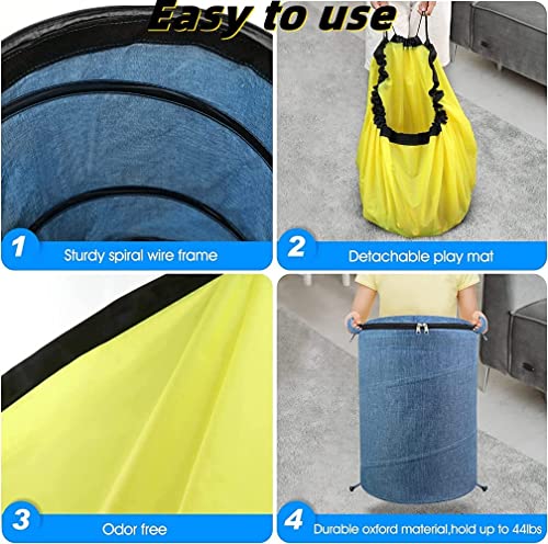 Gifmore Toy Storage Organizers and Play Mat for Kids, Toy Storage Bins for Building Bricks & Blocks, Foldable Canvas Toys Bag for Boys and Girls