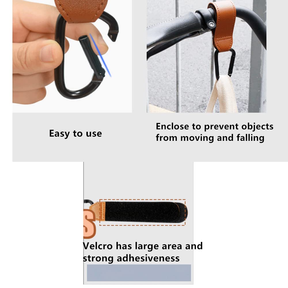 2Pcs Stroller Hooks for Hanging Diaper Bags Mommy Hook for Bags Stroller Accessories Pram Buggy Clips Straps Hook【Grey and Sky Blue】