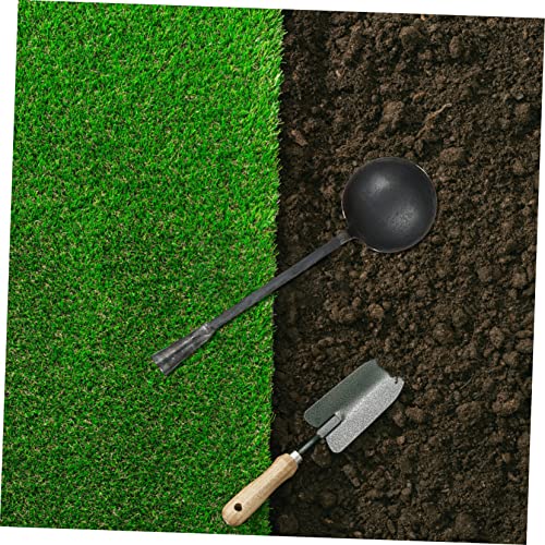 GANAZONO Forged Iron Spoon Mini Scoop Potting Scoop Garden Tractor Scoop Multitools Vegetable Planting Tools High Carbon Steel Spoon Cultivation Feeding Spoon Forging Dark Grey Bath Salt