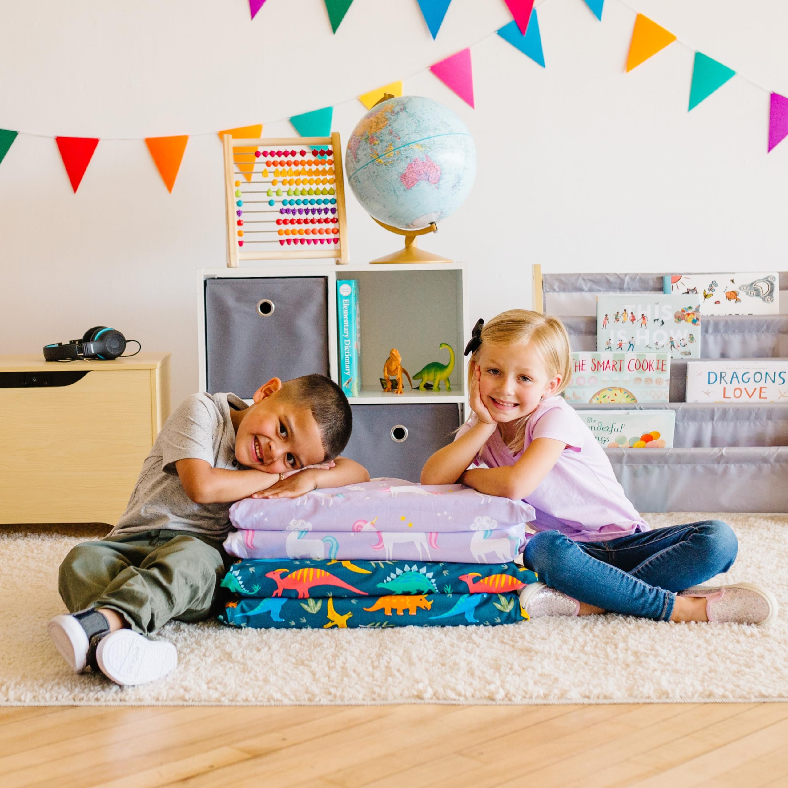 Wildkin Kids Nap Mat Cover – Soft, Sewn-in Flap, Durable & Fits 1.5"" Vinyl Sleep Mats - Unicorn