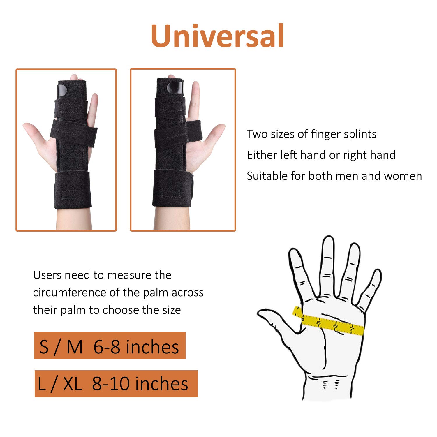 3 Finger Splint, Trigger Finger Splint, Finger Knuckle Immobilizer, Adjustable Finger Support Brace for Broken Joints, Sprains, Arthritis, Pain Relief, Tendonitis, Fits for Left or Right Hand