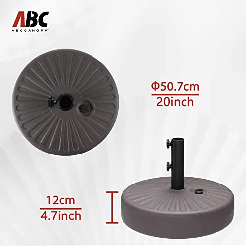 ABCCANOPY Patio Umbrella Base, 48.5lbs Capacity Fillable Market Patio Outdoor Heavy Duty Umbrella Stand(Brown)