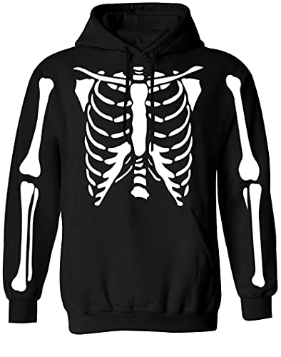 Arvilhill Men's Halloween Skeleton Black Pullover Party Costume Funny Hoodies Casual Sweatshirt M