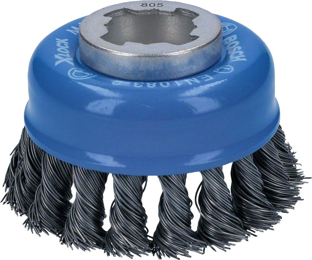 Bosch Professional 2608620727 Knotted Cup Brush Heavy (for Metal, X-LOCK, Diameter 75 mm, Wire Thickness 0.5 mm, for Diameter 125 mm)