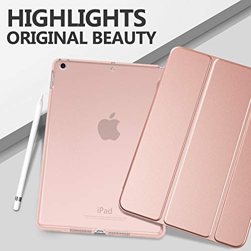 Moko Case for iPad 10.2 iPad 9th Generation 2021/ iPad 8th Generation 2020/ iPad 7th Generation 2019, Slim Stand Hard Back Shell Smart Cover Case for iPad 10.2 inch, Auto Wake/Sleep, Rose Gold