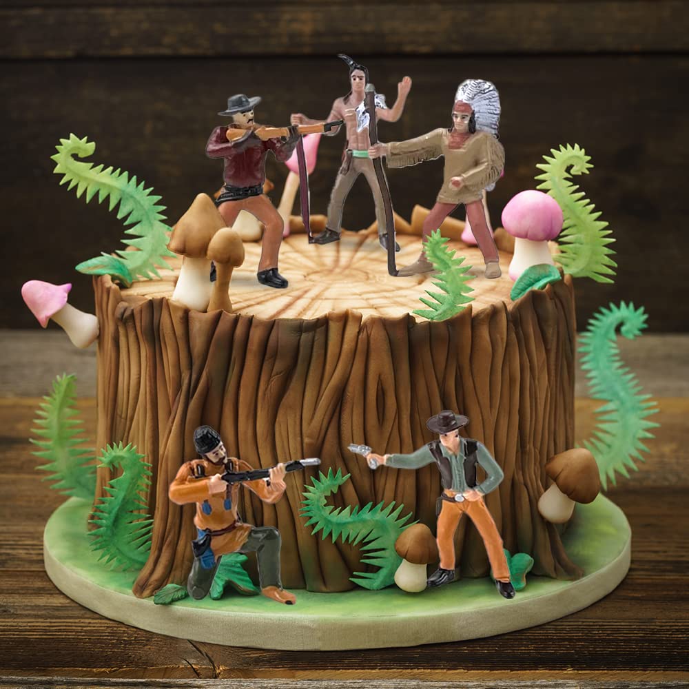 ArtCreativity Cowboy & Indian Action Figures Set of 12 - Realistic Details, Free-Standing, Party Decor & Favors for Kids
