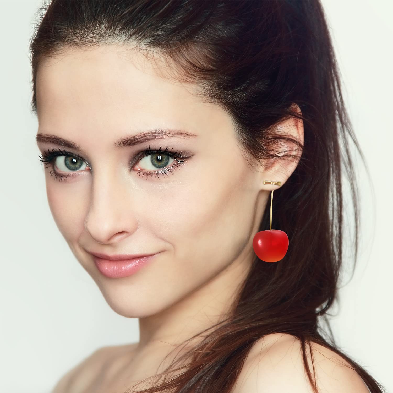 4 Pairs Cherry Drop Earrings Cherry Dangle Jewelry Fruit Dangle Earrings for Women Friends