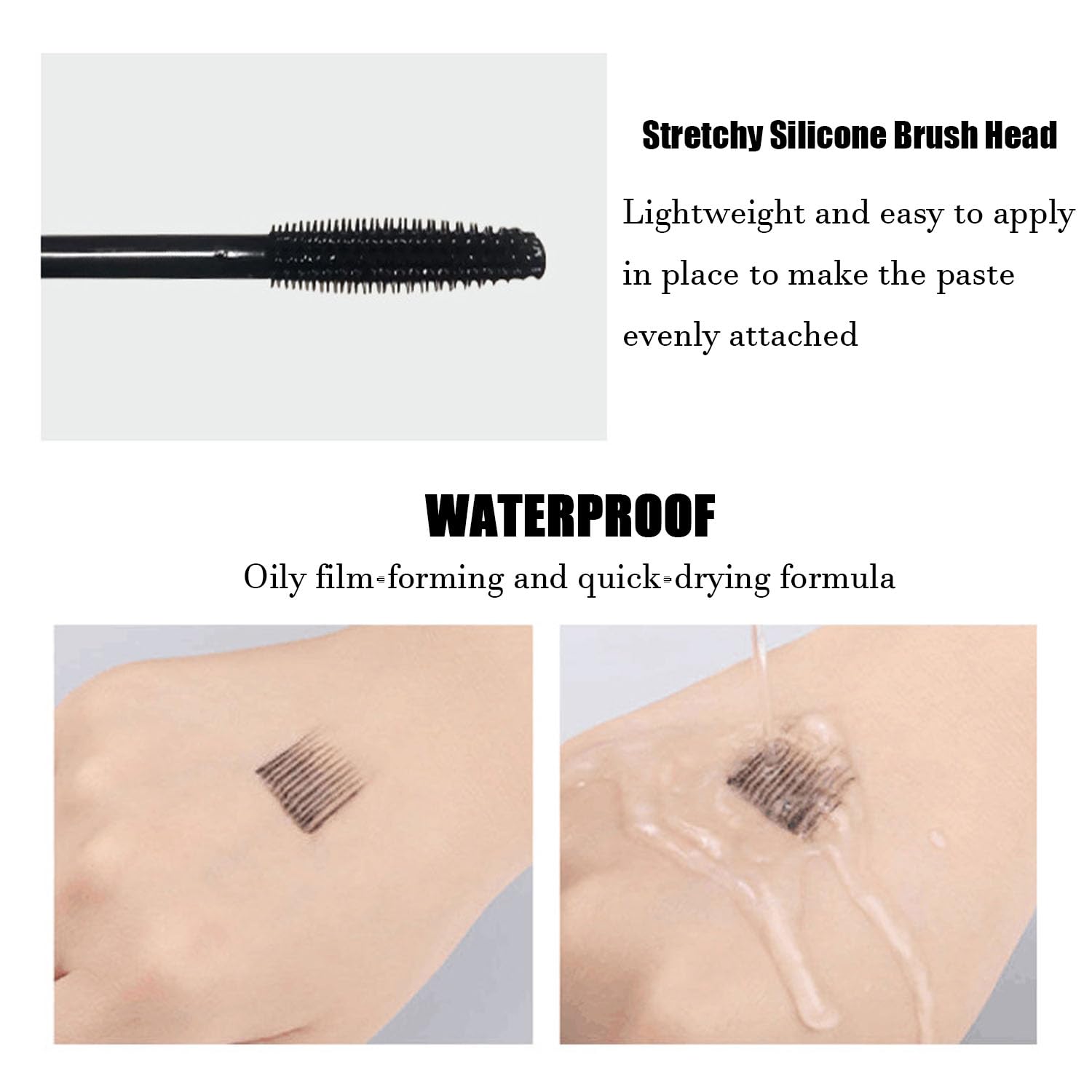 4D Silk Fiber Lash Mascara,Black Mascara Waterproof Voluminous Natural Lengthening,Long-Lasting& Smudge-Proof No Flaking No Clumping Eyelashes All Day Exquisitely Full(Black)