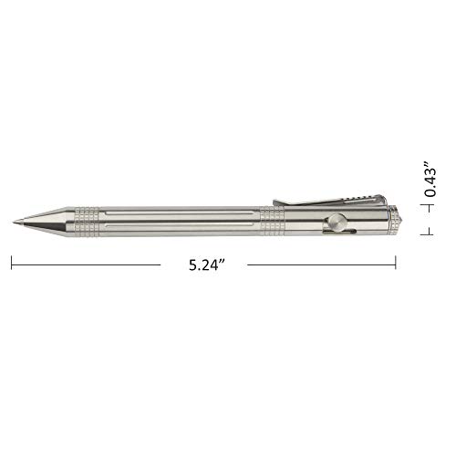SMOOTHERPRO Bolt Action Pen Stainless Steel Pen with Decent Durable Stainless Steel Pen Clip Military Design for EDC Outdoor Office Signature (SST331)