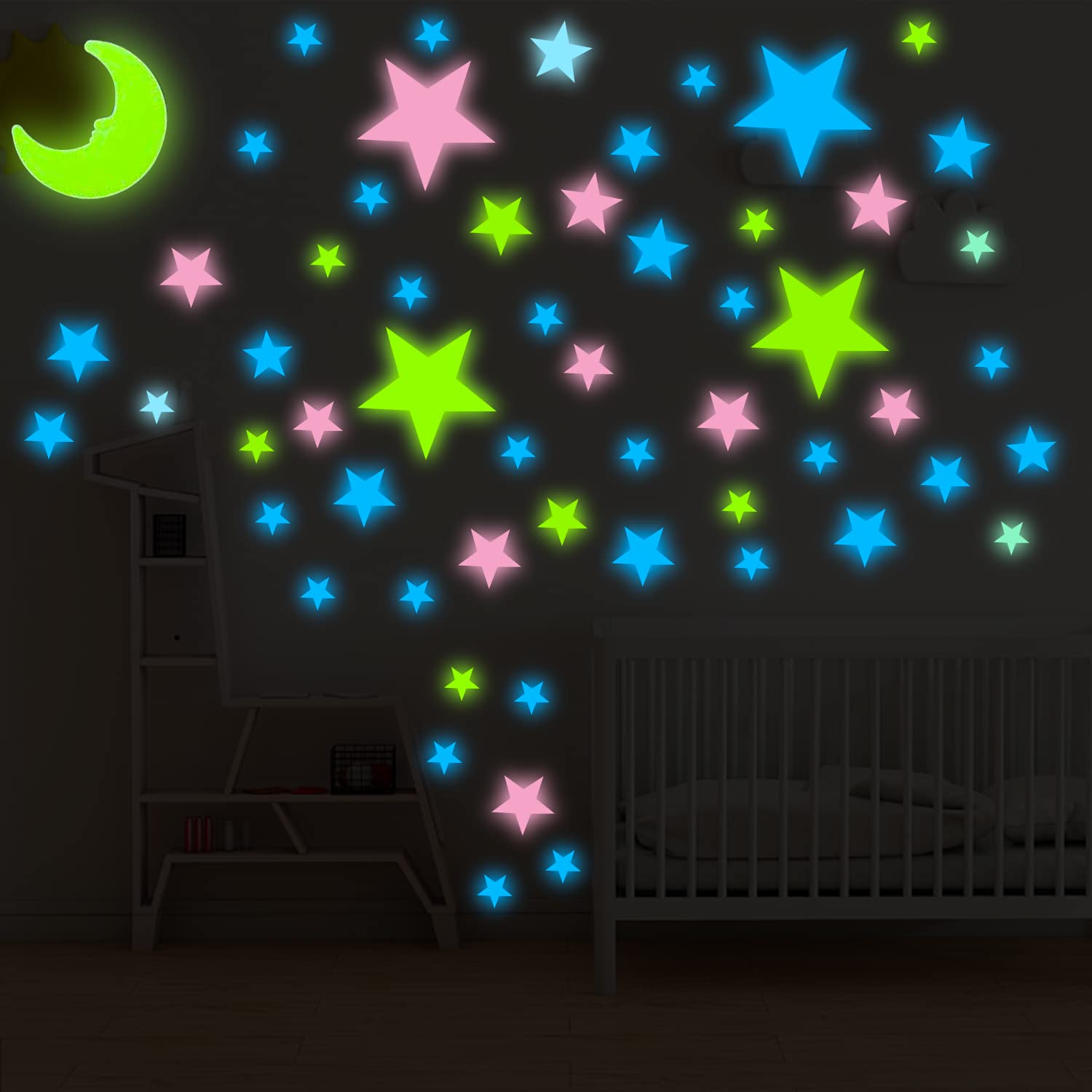 zxbaers Star Ceiling Stickers Glow in The Dark Stickers Luminous Stars Stickers,for Kids Room Decor Create a Comfortable Sleeping Environment 601 PCS