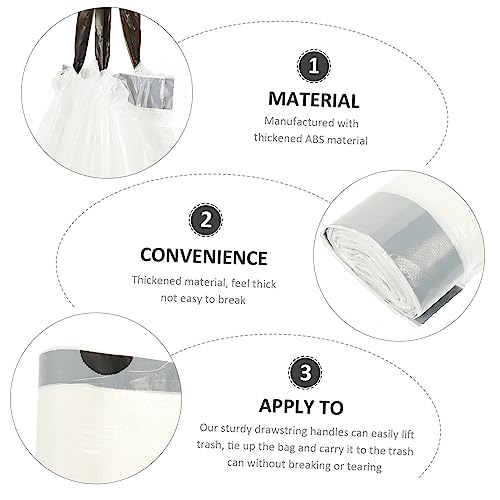 60Pcs drawstring garbage bag white trash bin compost garbage bin mini trash bags small garbage bags plastic trash bag 4 gallon trash bag Household Trash Bags Strong Garbage Bags