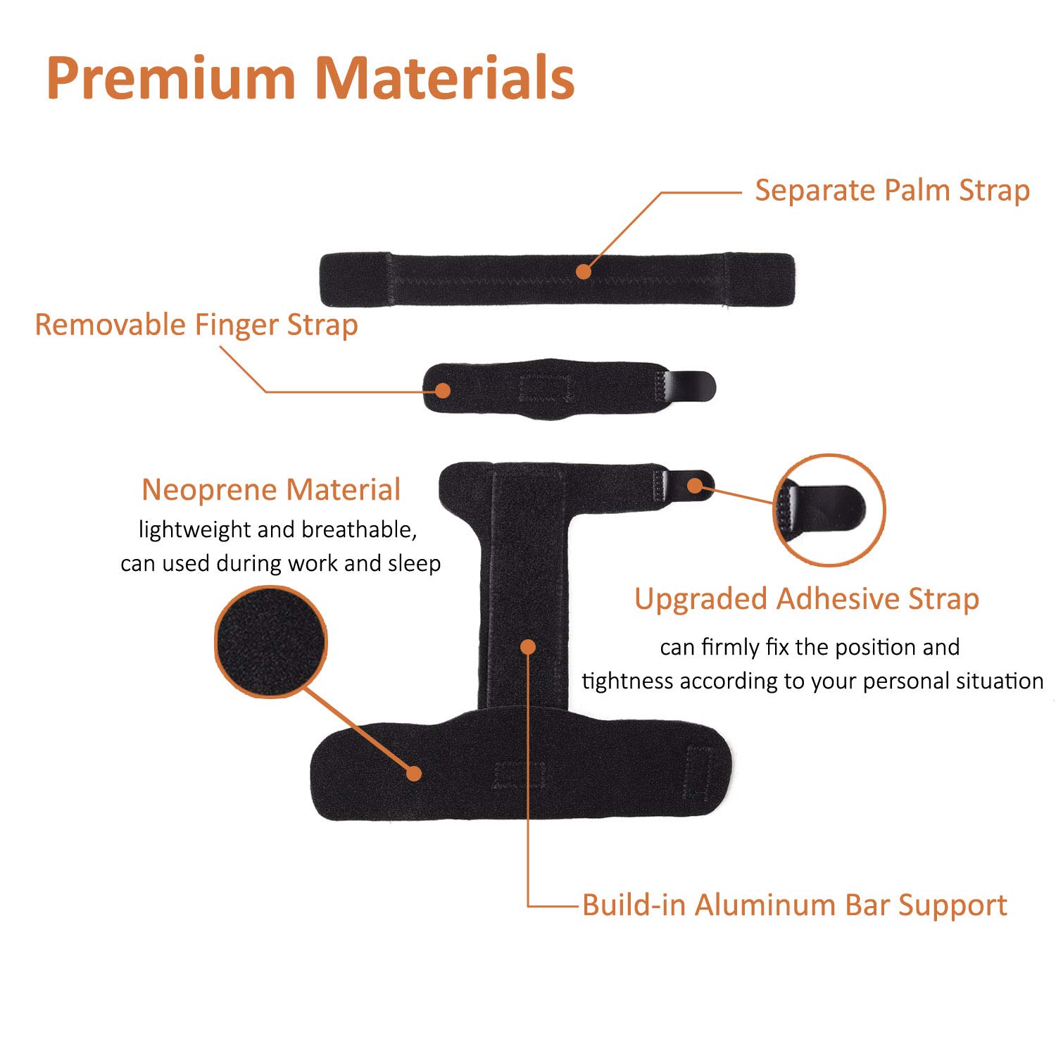 3 Finger Splint, Trigger Finger Splint, Finger Knuckle Immobilizer, Adjustable Finger Support Brace for Broken Joints, Sprains, Arthritis, Pain Relief, Tendonitis, Fits for Left or Right Hand