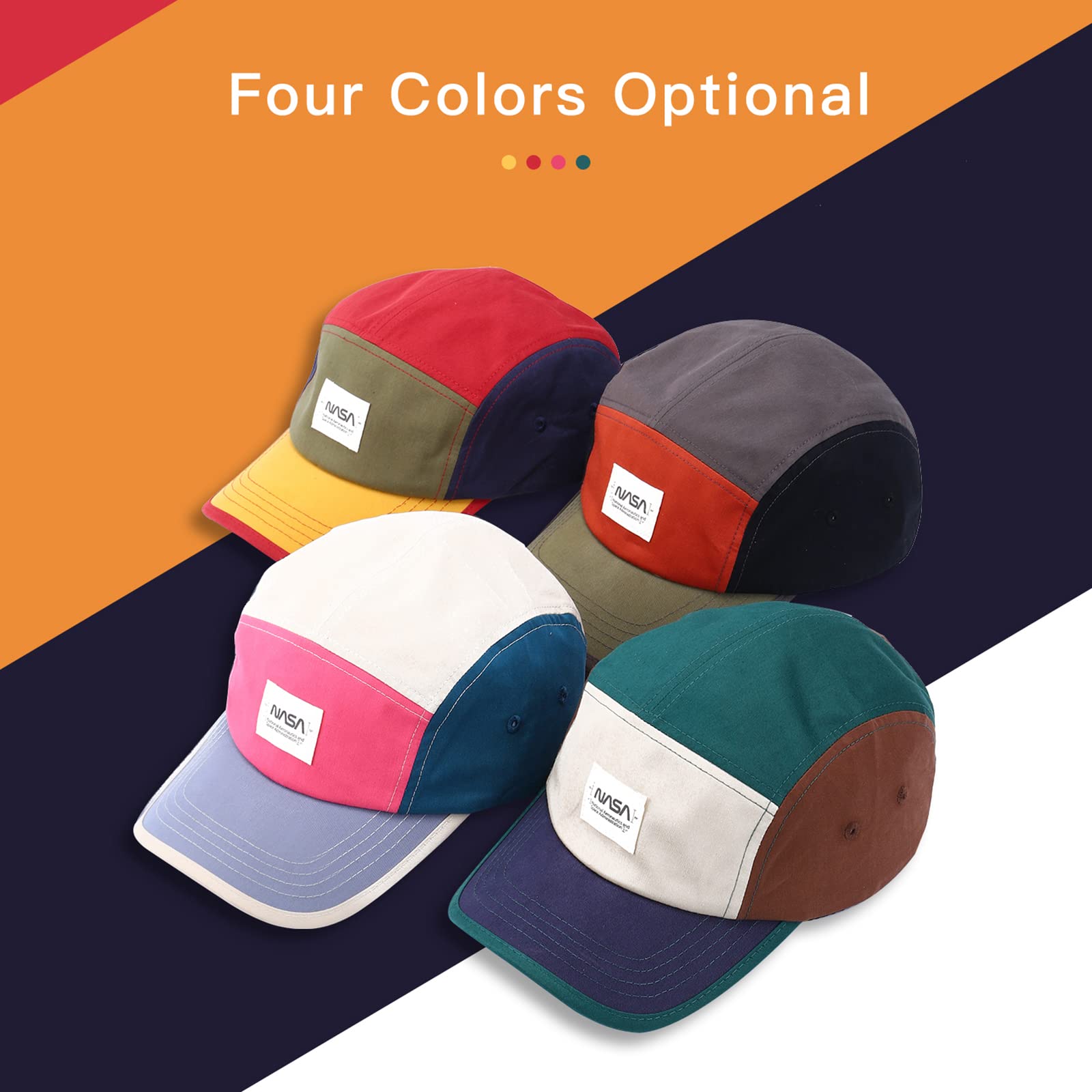 4 Packs Workout Cotton Baseball Caps Adjustable Washable Snapback Hat Fashion Colorful Golf Cap for Women Men All Season