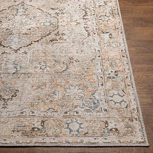 Livabliss Kemer Medallion Washable Runner Area Rug,2'7" x 10',Brown