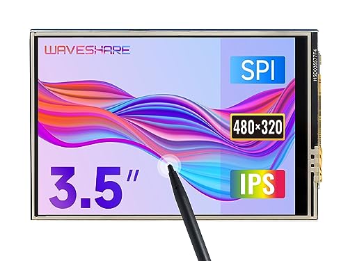 waveshare 3.5inch Resistive Touch Display, Compatible with Raspberry Pi 5/4B/3B/Zero/Zero W/Zero 2W/Pico/Pico W/Pico WH, 480×320, 125MHz High-Speed SPI