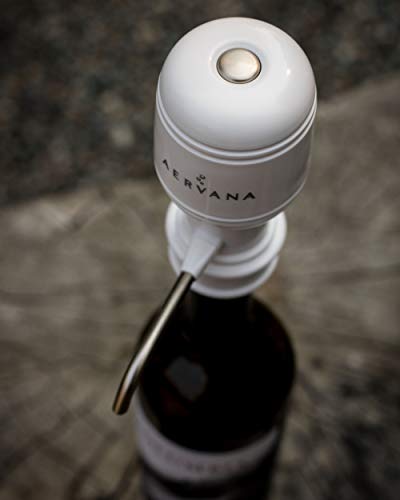 Aervana Essential: Electric Wine Aerator and Pourer/Dispenser - Air Decanter - Personal Wine Tap for Red and White Wine (White)