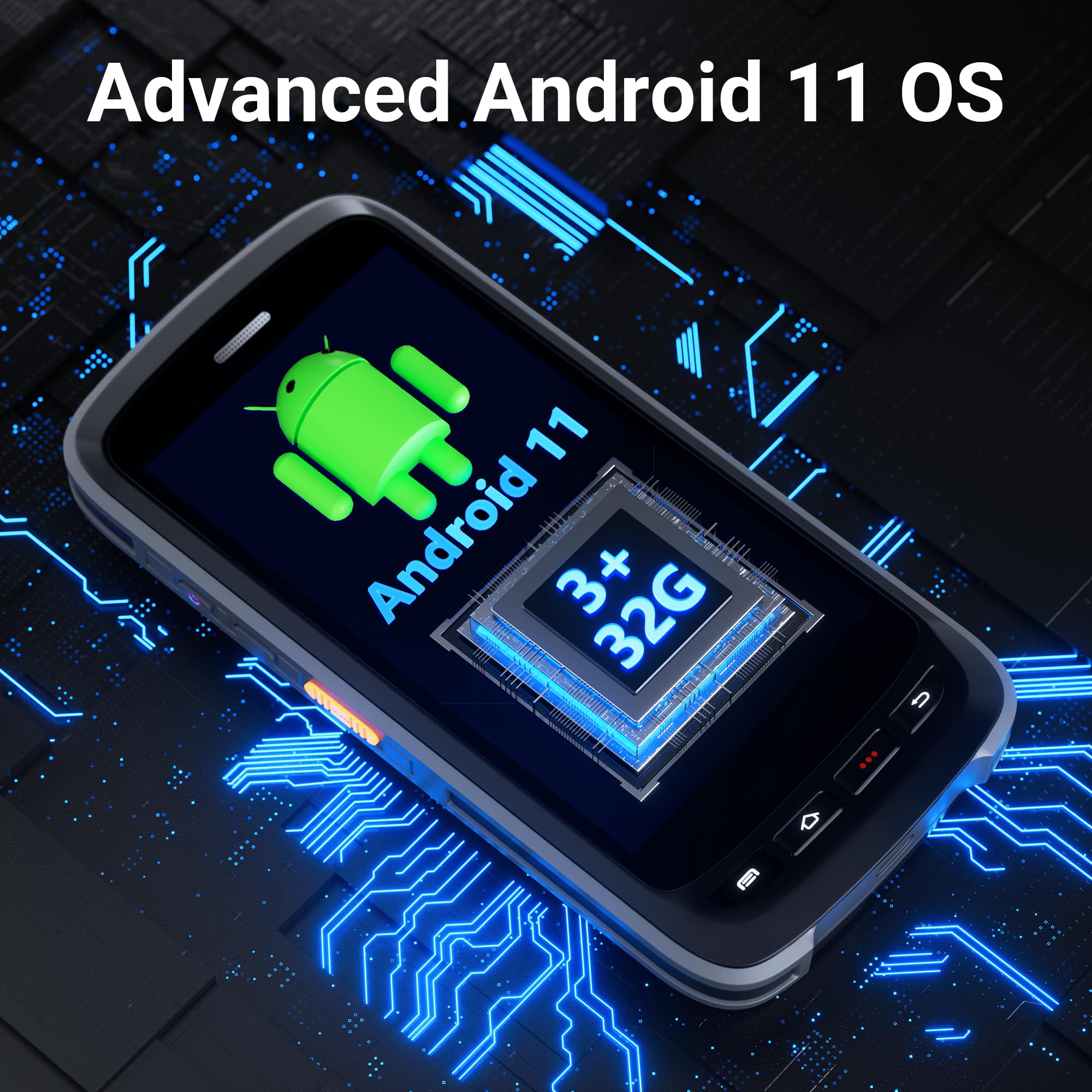 Tera Android 11 Barcode Scanner PDA: with Charging Cradle Pistol Grip 8000mAh Extra Large Battery Handheld Mobile Computer 5.2β Full Touch Screen Zebra 2D Scan IP65 Graded Inventory Scanner P172