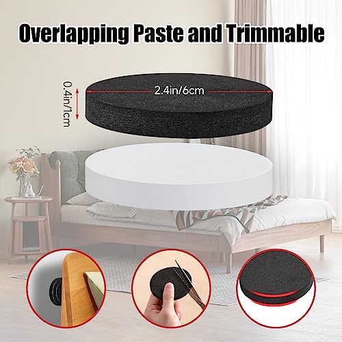 Anti Shake Headboard Stoppers for Wall, Wall Protector from Furniture, Bed Frame Noise Bumper, Anti Vibration Soundproof Pads to Prevent Hitting Wall, Round Black and White-20 pcs