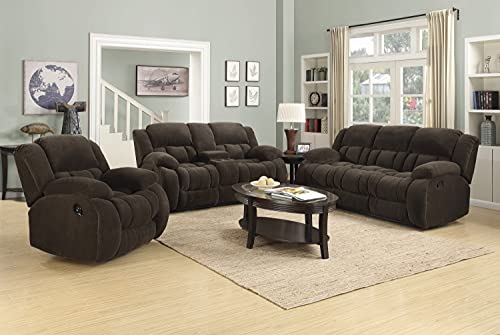Coaster Furniture Weissman Pillow Padded Motion Sofa Chocolate 601924