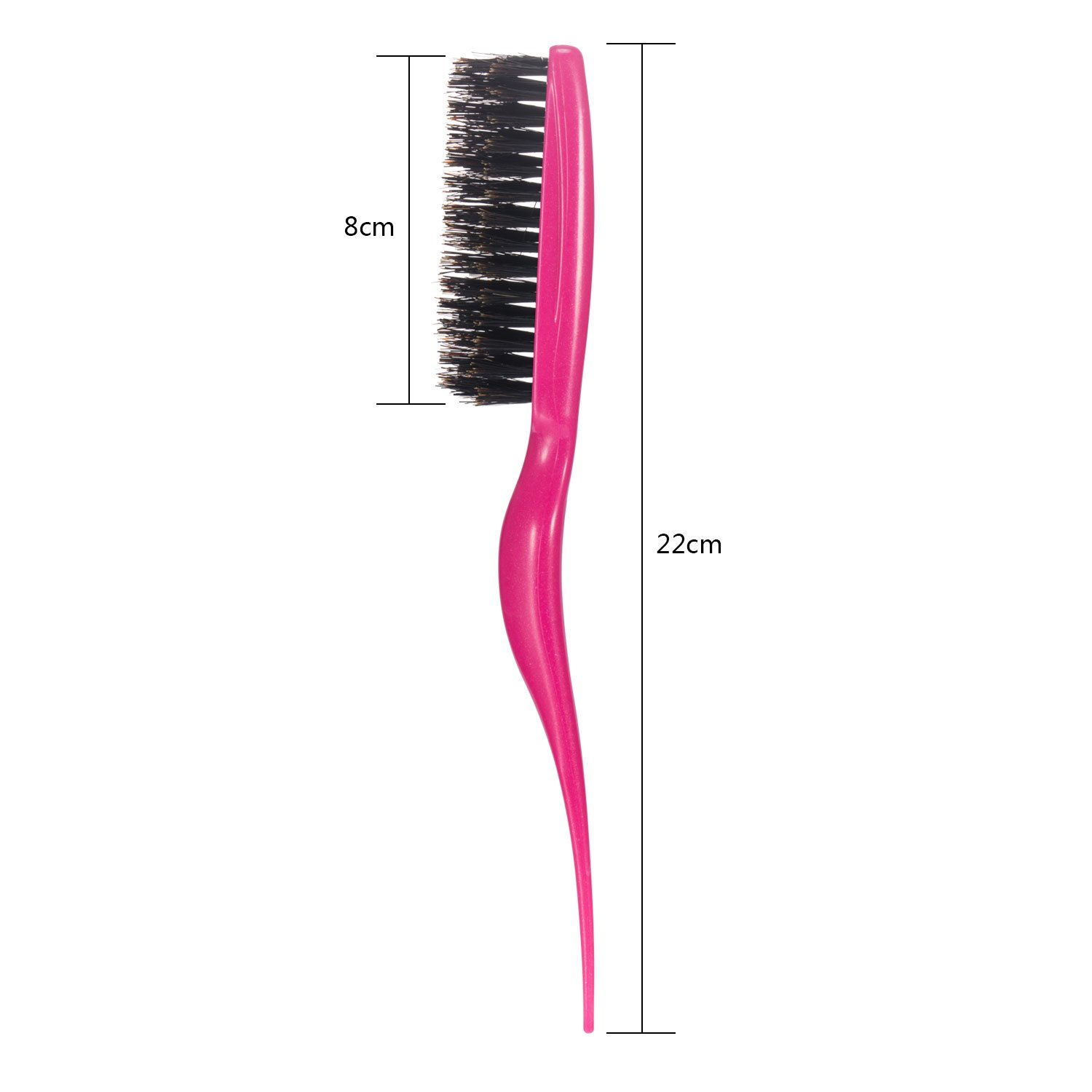 Frienda 2 Pieces Boar Bristle Brush Comb Hair Teasing Brush for Women Men Salon Boar Nylon Bristle Beauty Styling Backcombing Tool(Fuchsia and Purple)