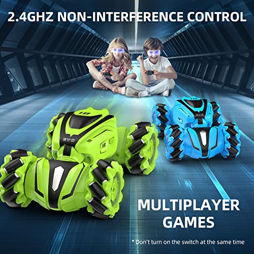 AONGAN Remote Control Car, 360°Drift Stunt Car, Gesture Control RC Car, Toy for Kids Age 6-15(Green)