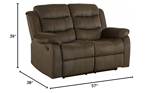 Coaster Home Furnishings Rodman Pillow Top Arm Motion Loveseat Olive Brown