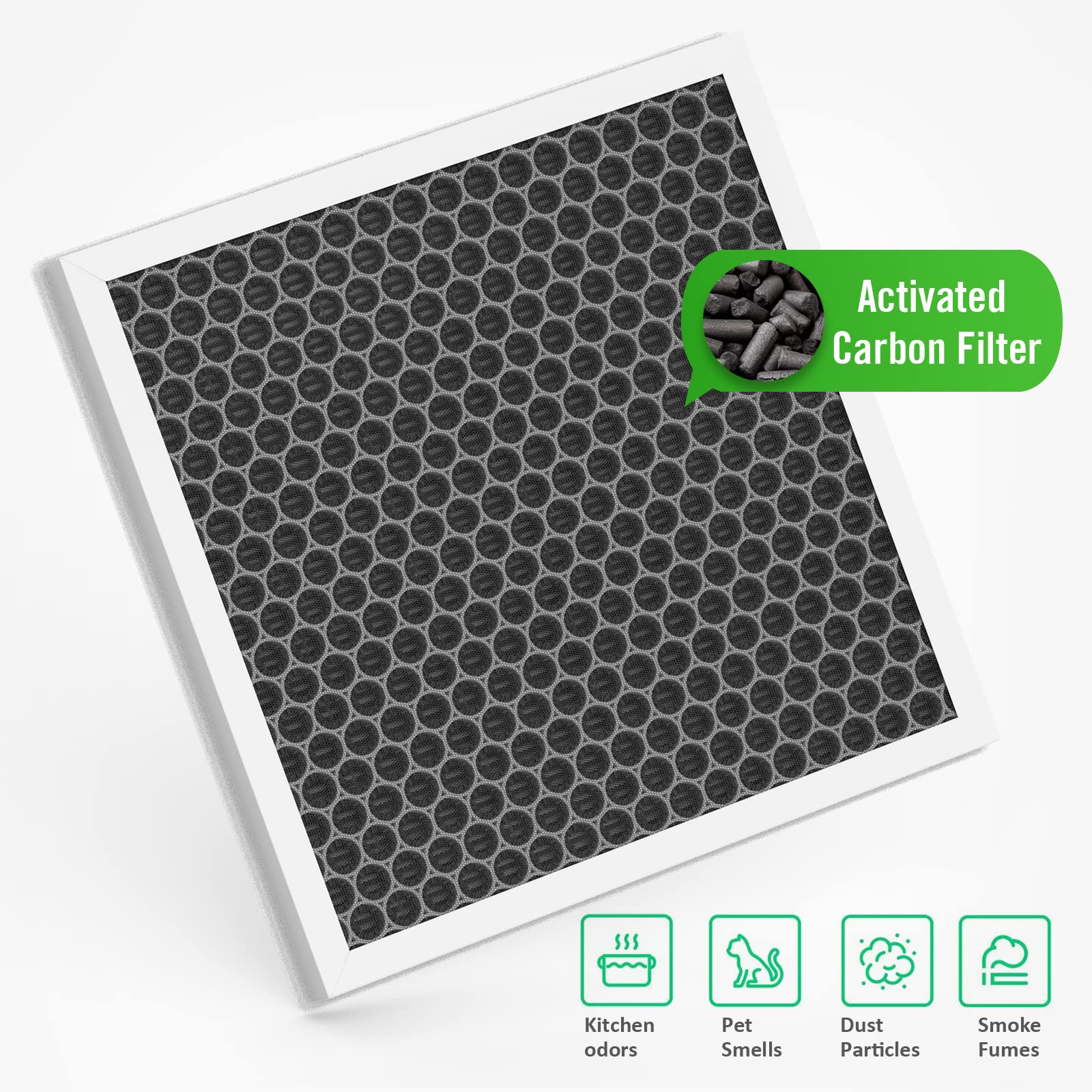 CFKREYA E-300L Replacement Filter Compatible with MOOKA E-300L Air Puri-Fier, 3 in 1 with Pre-Filter, True HEPA H13, and Carbon Filter, 1 Pack