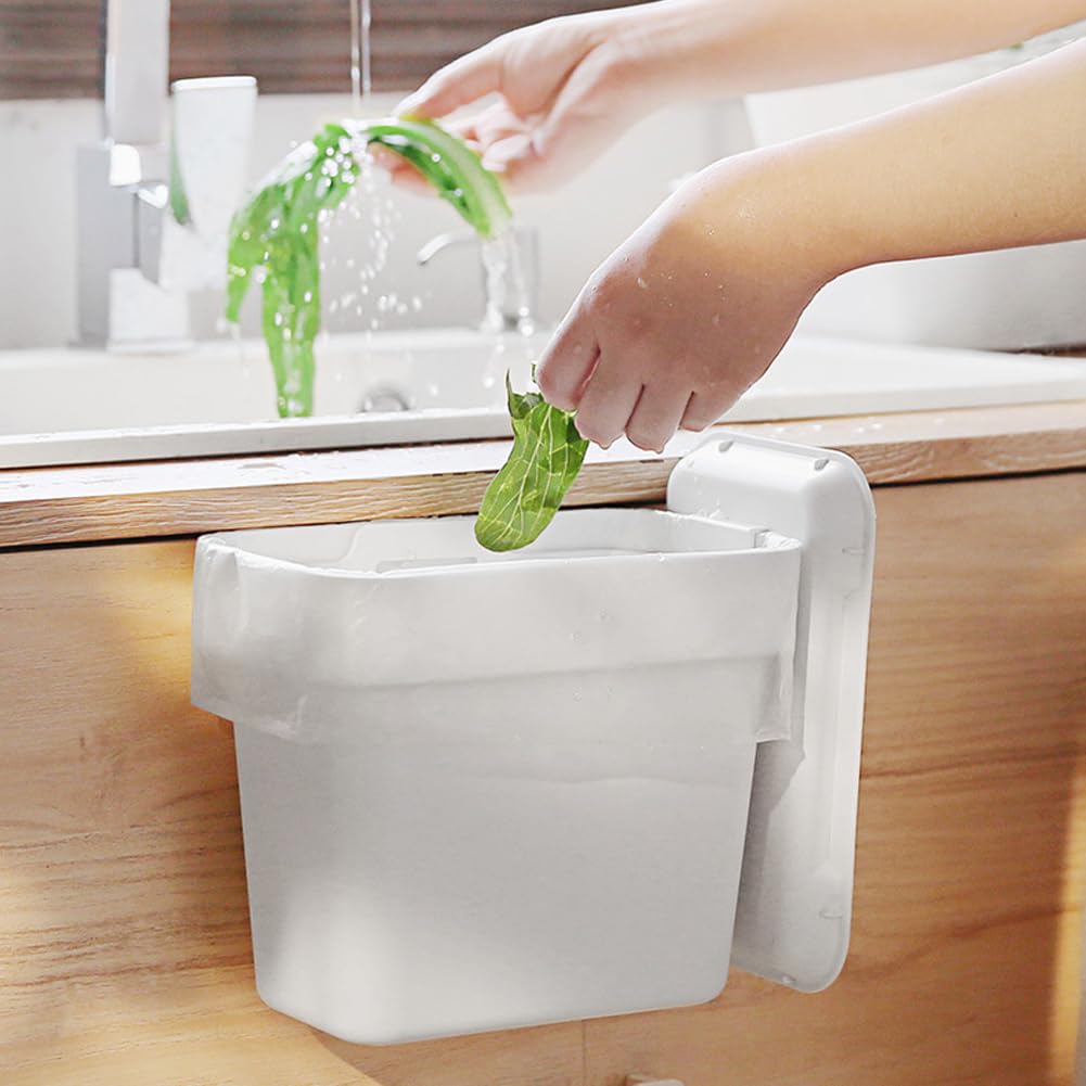 kaileyouxiangongsi 0.8 Gallon Hanging Small Trash Can with Lid for Cupboard/Bathroom/Bedroom/Office/Camping,Grey