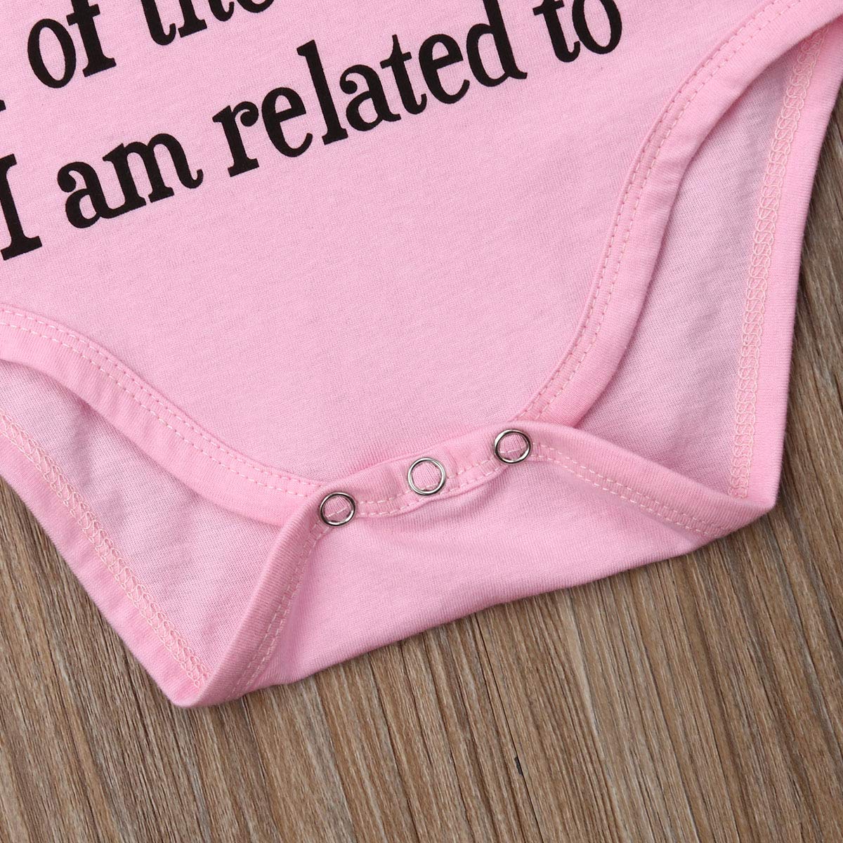 Newborn Infant Baby Girls Cotton Bodysuit Funny Letter Print Romper Jumpsuit Clothes Outfits (Short Sleeve, 0-6 Months)