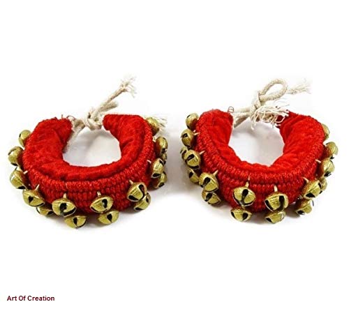 Art of Creation Kathak Dancing Ghungroo Anklet Bells 1 Row Classical Dancers Musical Instrument Bharatnatayam Indian Traditional Ghungru 20 Bell