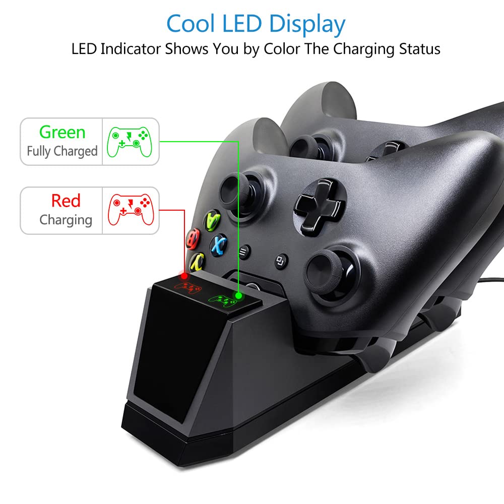 axGear Xbox One Controller Charger Dual Charging Station Compatible with Xbox One