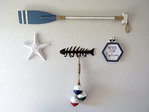 Wallcharmers Large Fish Bone Key, Leash, & Towel Holder | Nautical Home & Wall Decor