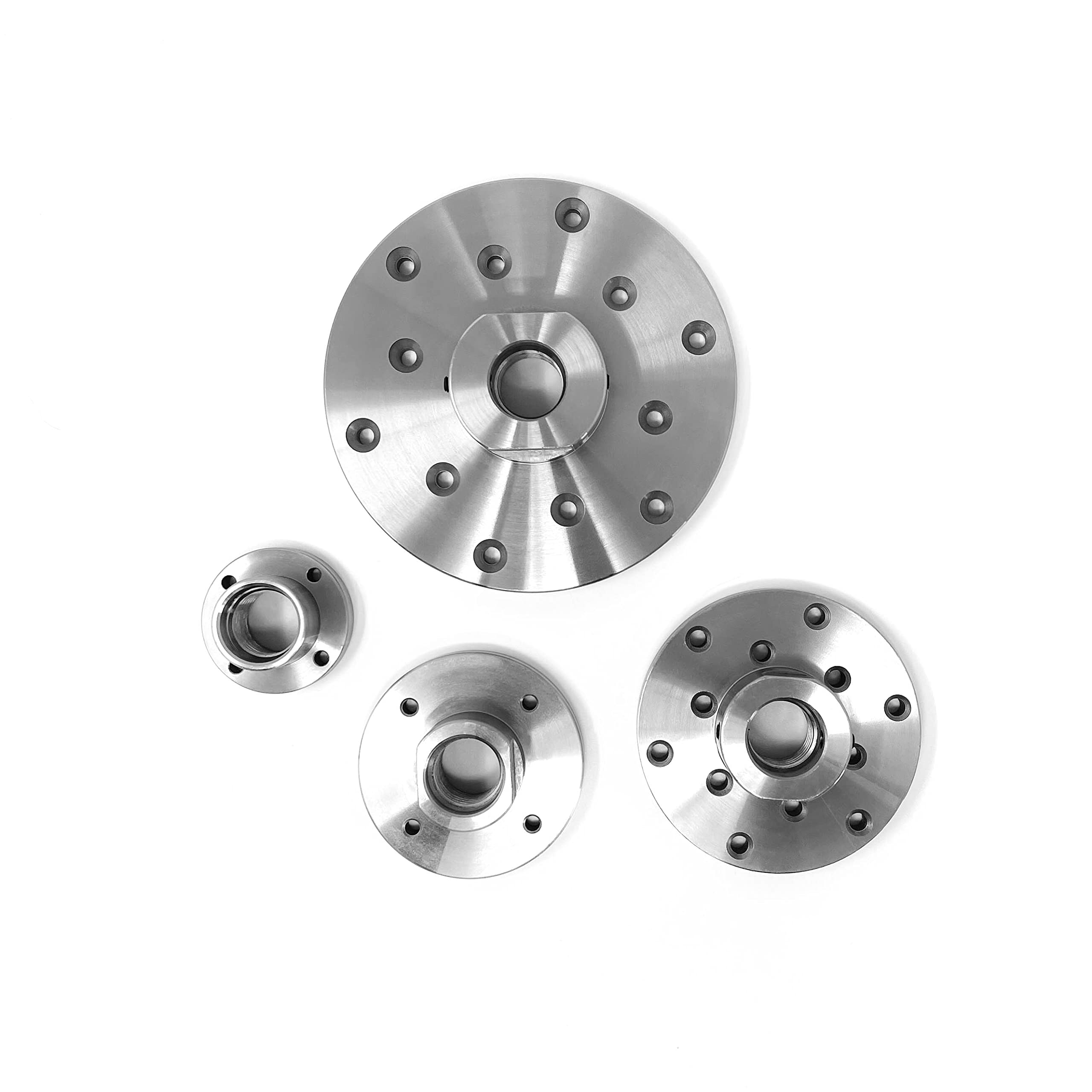 4 Pc HD Steel Faceplate set for Woodlathes with 1" x 8tpi Spindle - 1 ea 2", 3", 4", & 6"
