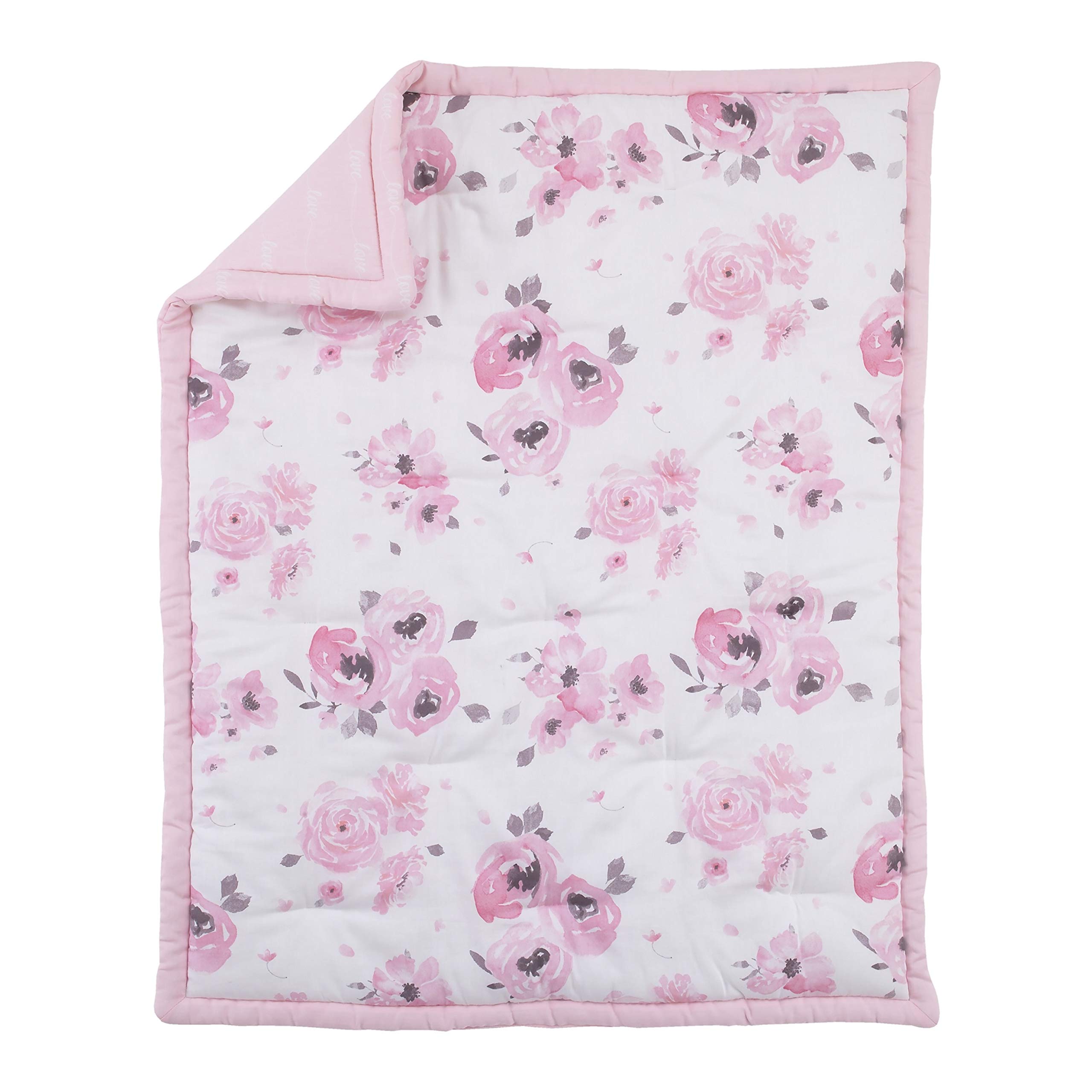 NoJo Watercolor Floral - 4-Piece Nursery Crib Bedding Set
