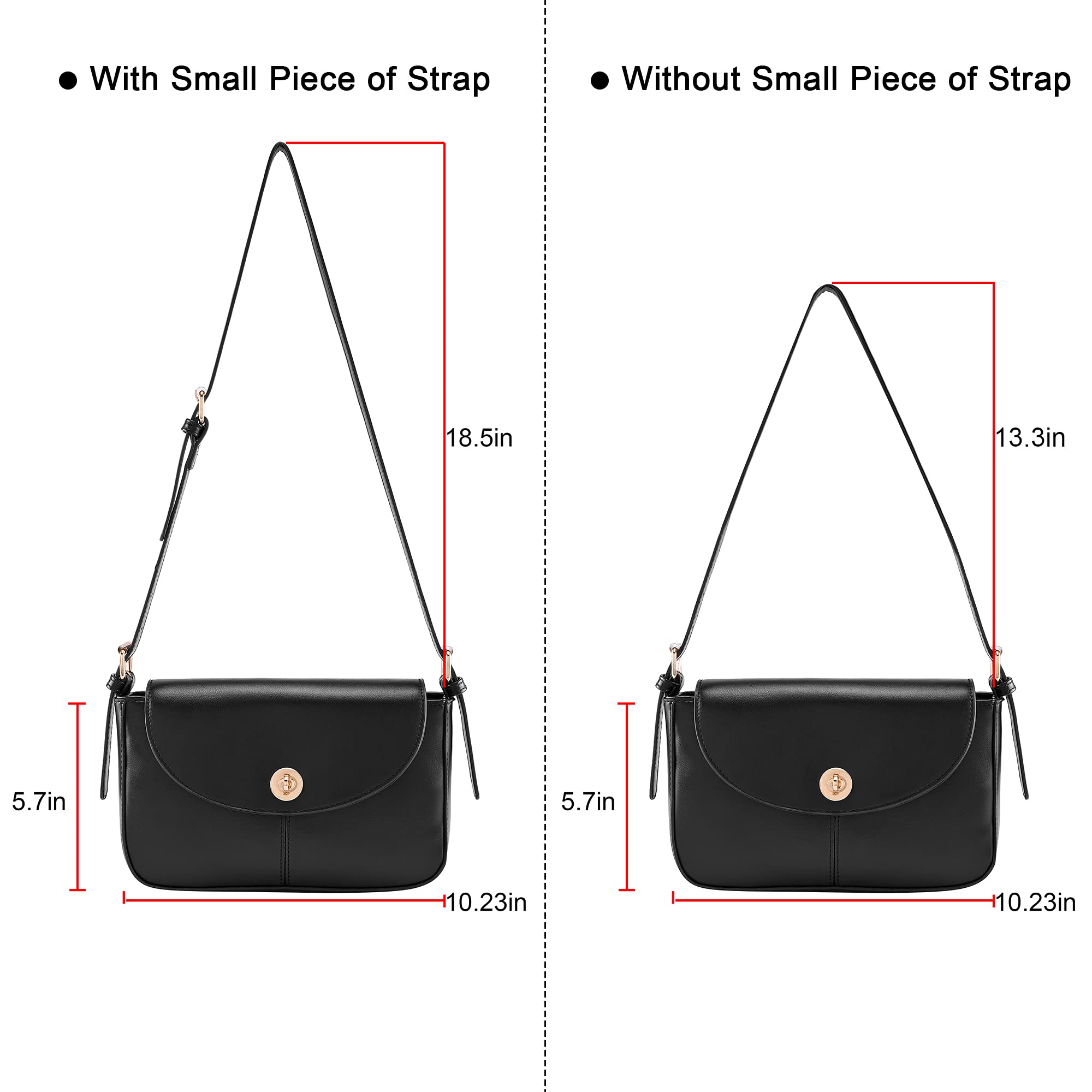 Ayliss Women Crossbody Handbag Purses Shoulder Handbag PU Leather Fashion Vegan Classic Envelope Saddle Purse Bag (Black)
