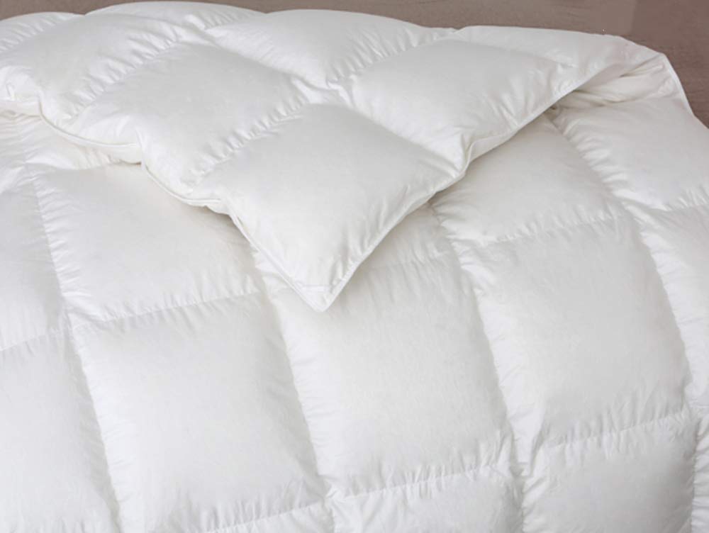 KumiQ Crib All Season Lightweight Natural White Down Baby Toddler Comforter Duvet, Down-Proof Cotton Shell, Machine Washable (White, 41x48in)