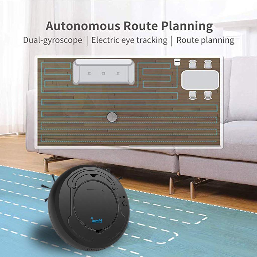 3 in 1 Floor Robot Vacuum Cleaner Mop, Automatic Distance Sensor Edge Sweeping Robot, Ideal for Hard Floors and Carpets, Pet Hair, Self-Charging, Quiet, Large, with Mop