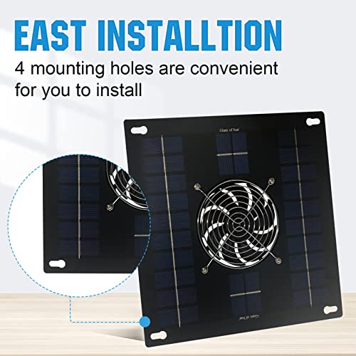 Amikadom #11HHa1 Solar Panel Fans 5W Solar Panel Powered Fan Waterproof Outdoor Solar Exhaust Ventilation Fan for Greenhouse Hicken Co