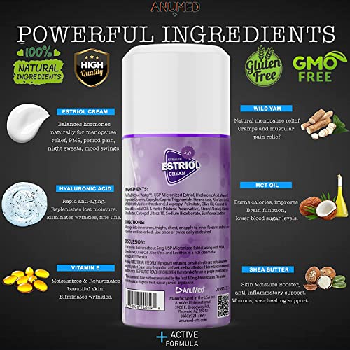 AnuMed - Natural Bioidentical Estriol 5.0 Beauty Cream for Women (3oz)