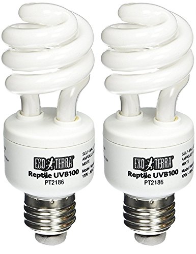 Exo Terra Repti-Glo 5.0 Compact Fluorescent Tropical Terrarium Lamps, 13 Watt (2 Pack)