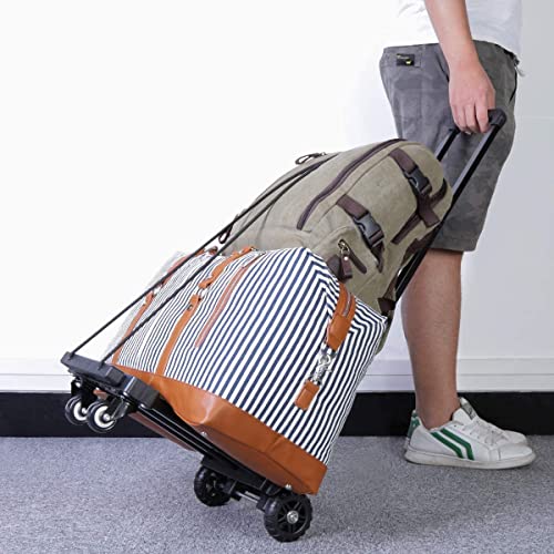 Orange Tech Folding Hand Truck, 220 lbs Heavy Duty Luggage Cart, 4 Wheels Solid Construction, Portable Fold Up Dolly, Compact and Lightweight for Luggage, Personal, Travel, Moving and Office Use