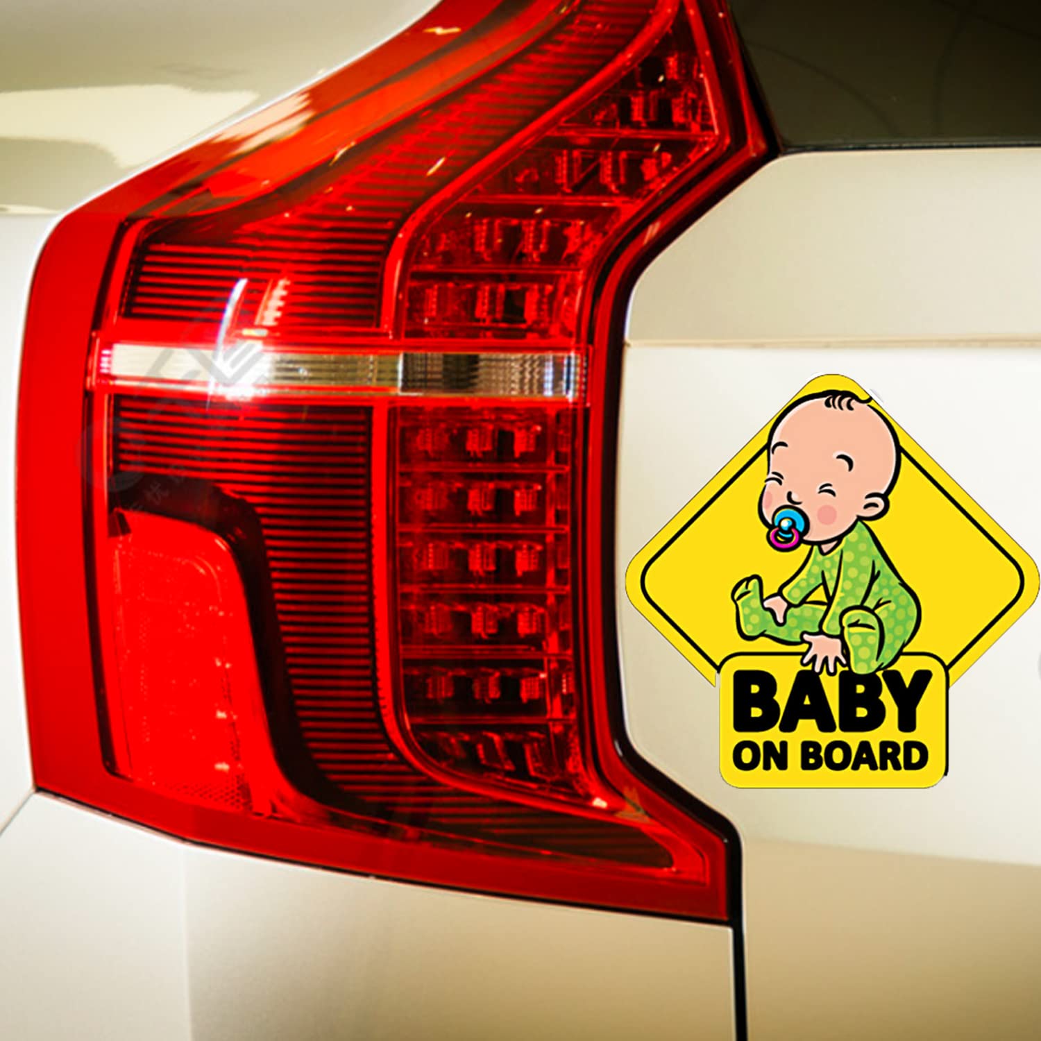 4 Pack Baby On The Car Sign Stickers,PET Material Stickers,Easy to Apply and Remove Handicap Stickers 5.5inchX5.5inch
