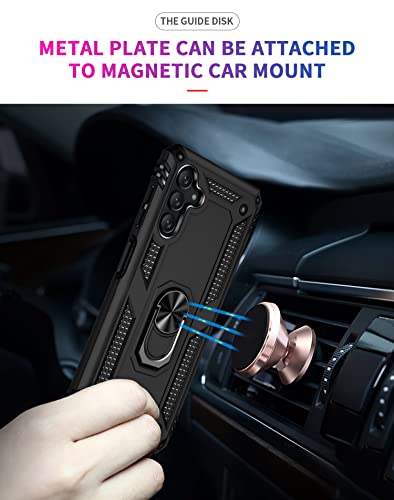 Anvzle for Samsung Galaxy A04 Case with [2 Pack] Tempered Glass Screen Protector, Galaxy A04S Case Dual Layer Protective Heavy Duty [Military-Grade] Full-Body Shockproof Phone Cover (Black)
