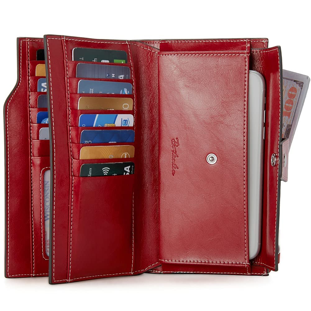 BOSTANTEN Genuine Leather Hobo Handbag bundle Womens Wallet